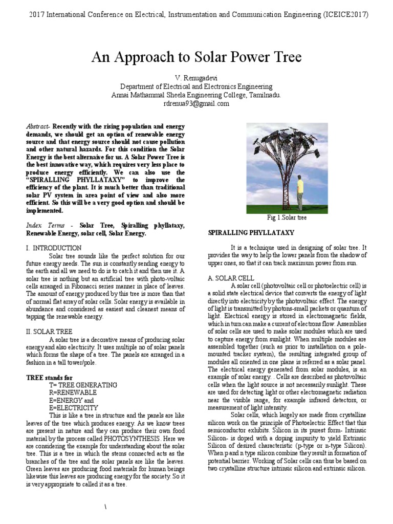 An Approach To Solar Power Tree | PDF | Solar Power | Photovoltaics