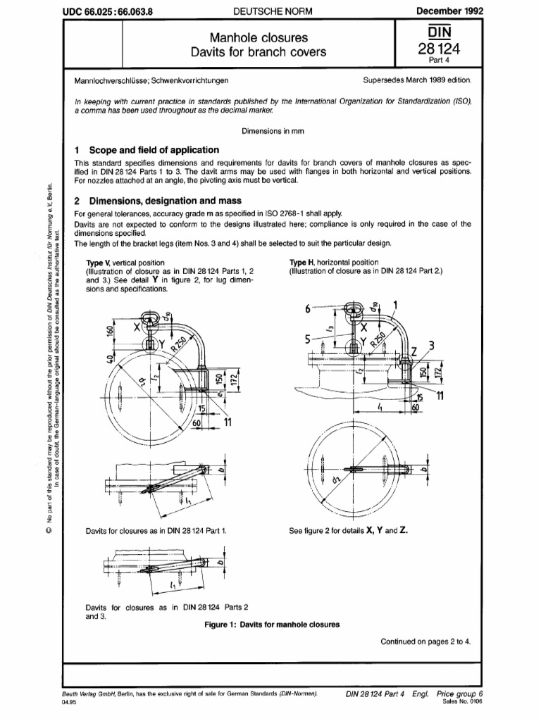 Din 28124 4 Manhole English PDF | PDF