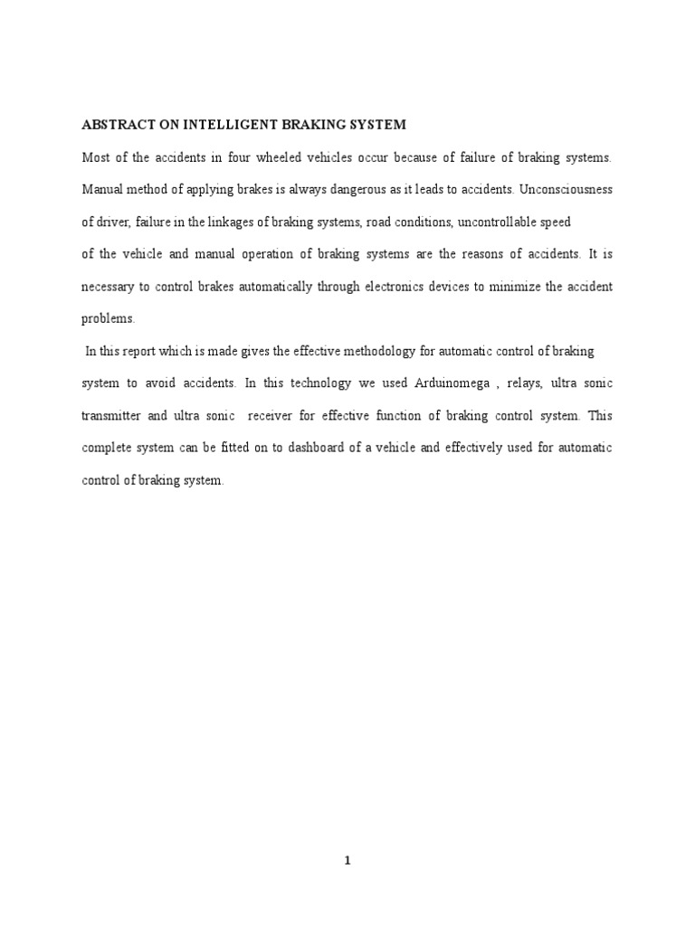 Main Project Report | PDF | Brake | Anti Lock Braking System