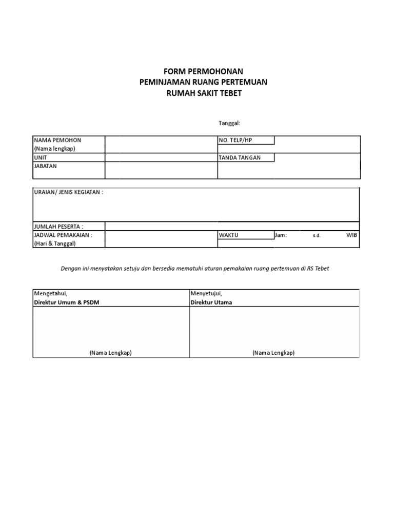 Form Penggunaan Ruang | PDF