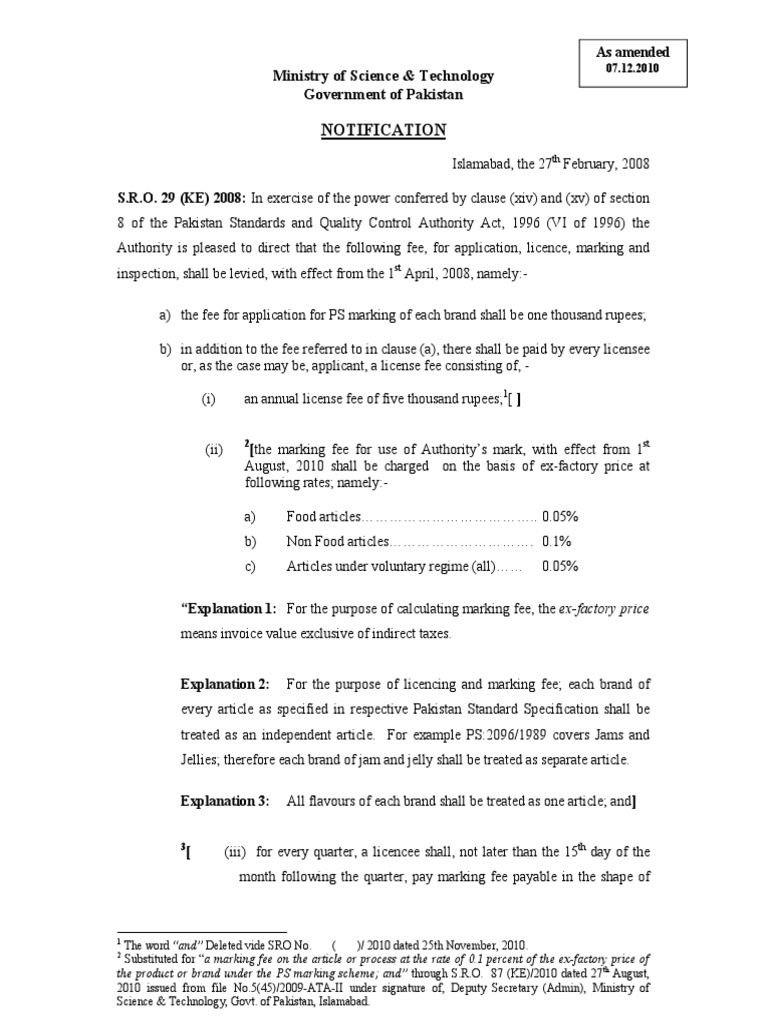 AMENDMENT - INCORPORATION - IN - Revision - of - MArking Fee ...
