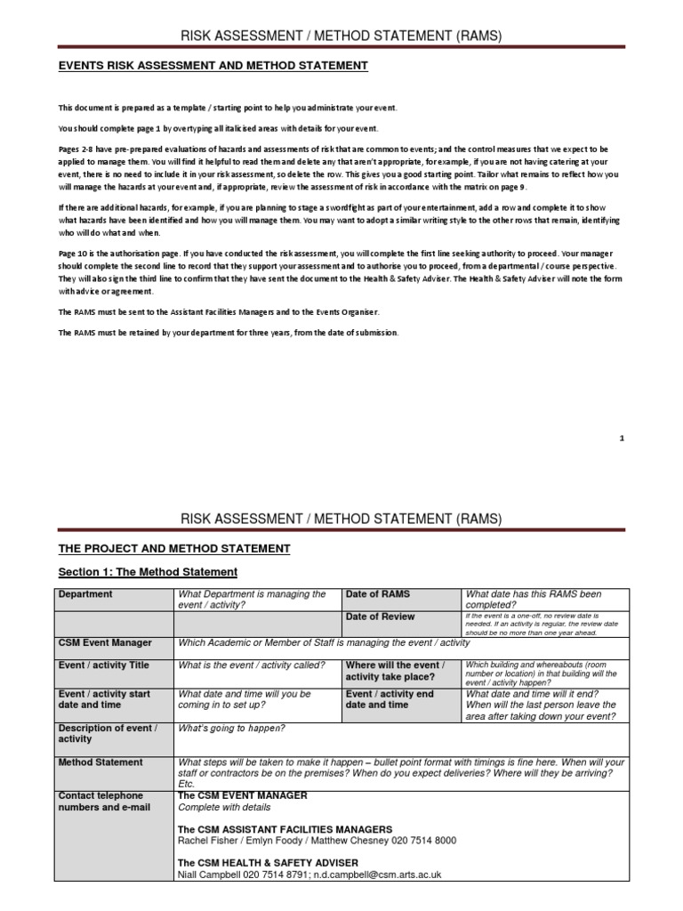 All RAMS | PDF | Risk Assessment | Risk