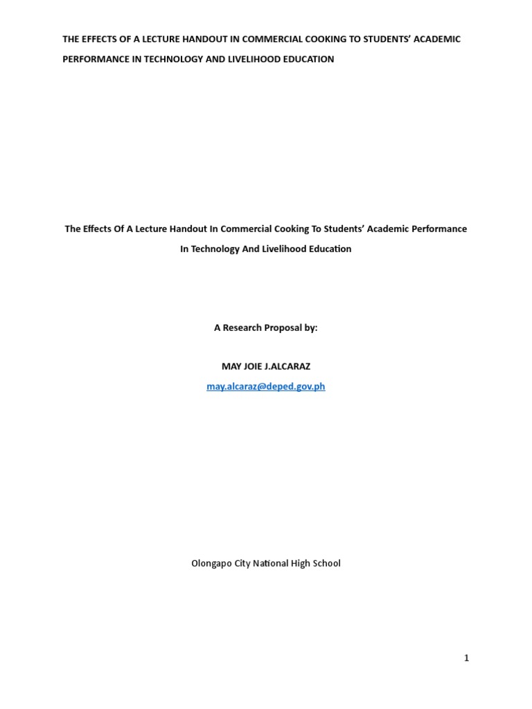 Cbar Proposal-May Joie Alcaraz | PDF | Lecture | Teachers