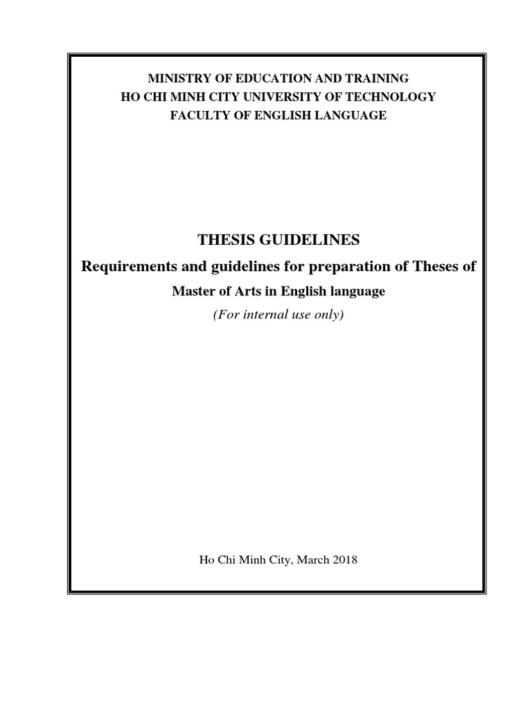 2018 Revised Hutech - Thesis Guidelines | PDF | Thesis | Data Analysis 2018 Revised Hutech - Thesis Guidelines | PDF | Thesis | Data Analysis