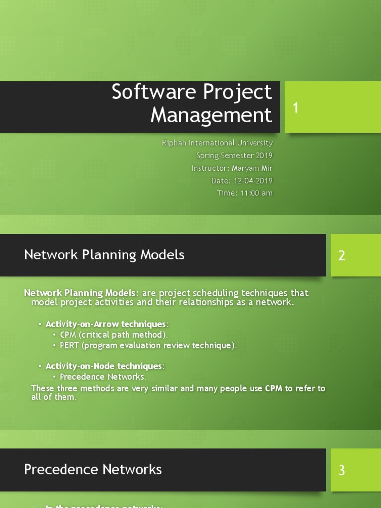 Network Planning Models in Project Management | PDF | Areas Of Computer ...