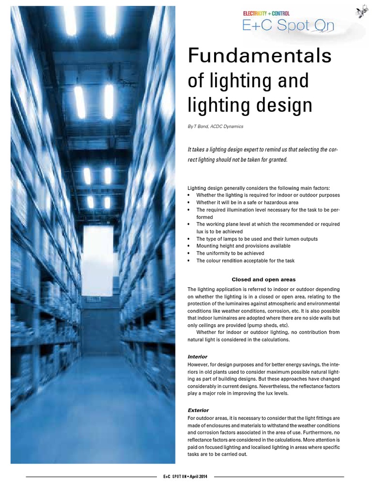 Fundamentals of Lighting and Lighting Design | PDF | Lighting | Applied ...