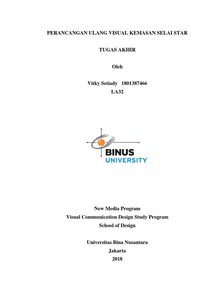 Cover Skripsi Binus | PDF