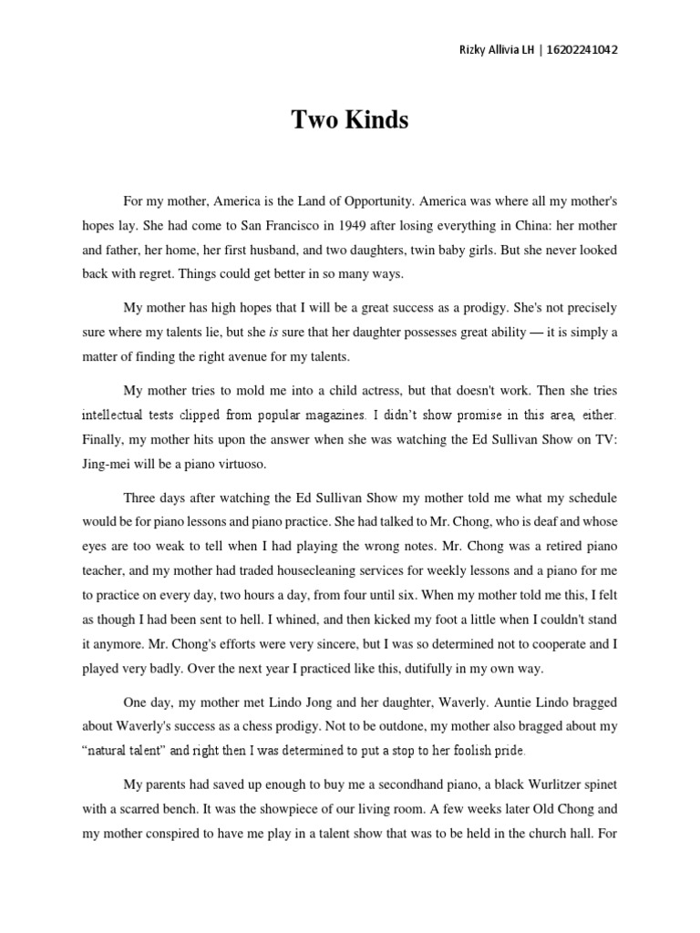 Two Kinds Simplified | PDF | Leisure