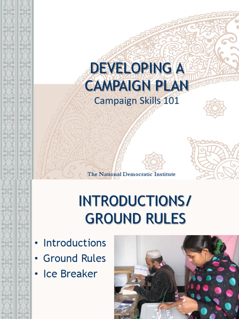 Developing A Campaign Plan | PDF | Political Campaigns | Get Out The Vote