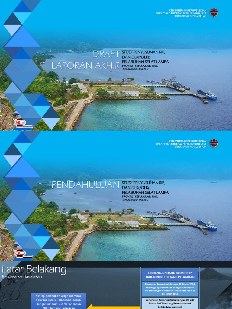 Presentasi Laporan Akhir RIP Dan DLKR/ DLKP Pelabuhan Selat Lampa | PDF