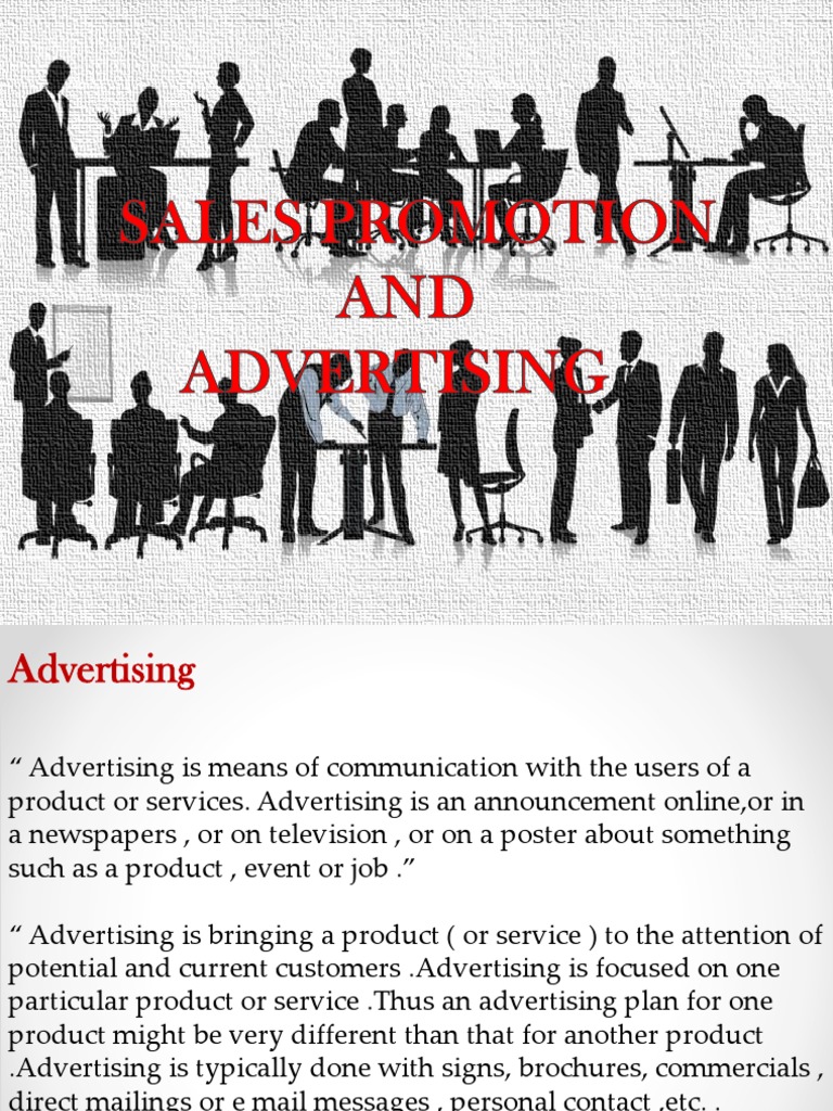 Sales Promotion and Advertising Strategies | PDF | Promotion (Marketing ...