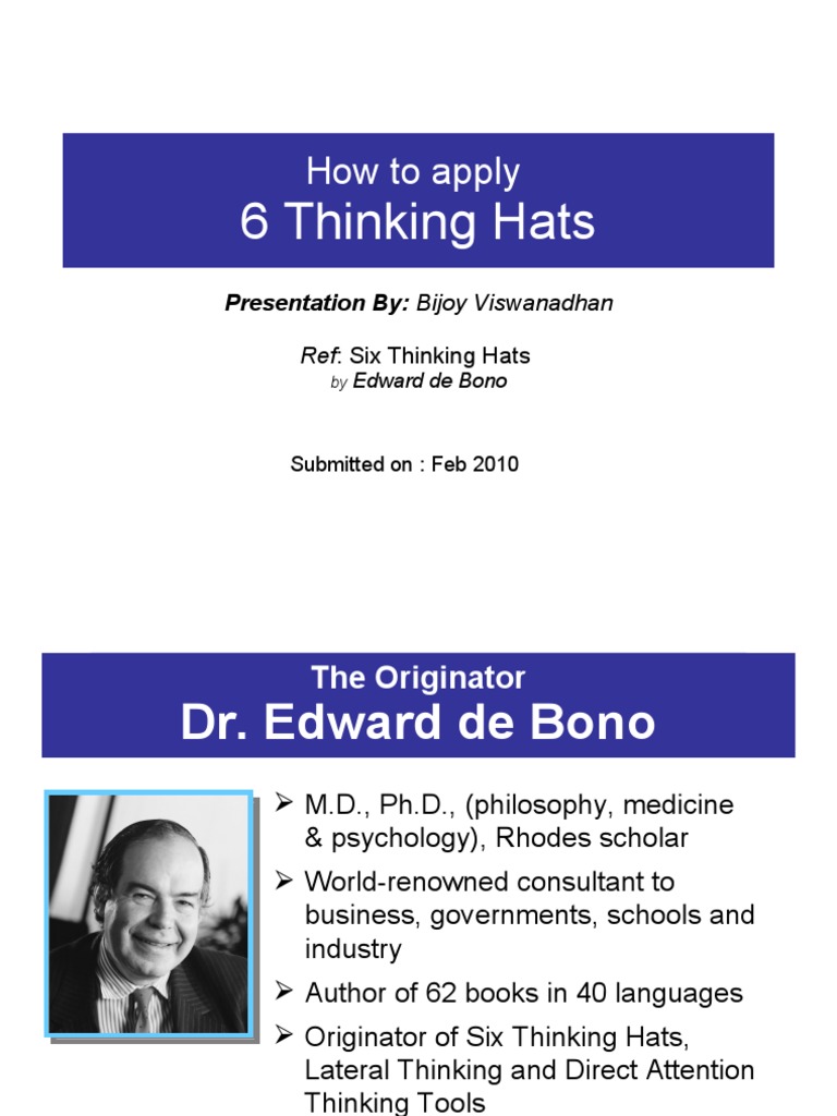 Applying Six Thinking Hats Method | PDF | Thought | Information
