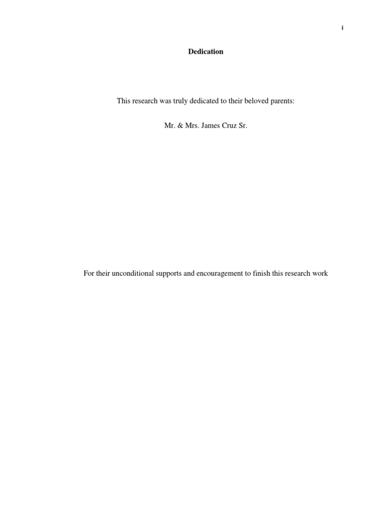 This Research Was Truly Dedicated To Their Beloved Parents:: Dedication ...