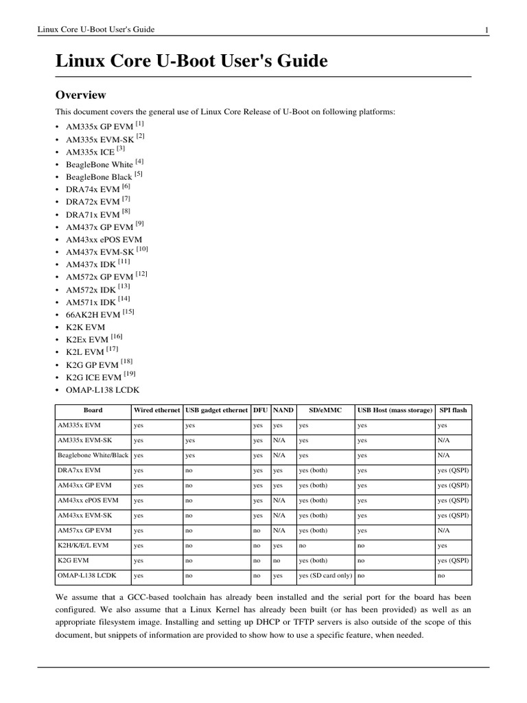 Linux Core U-Boot User's Guide | PDF | Booting | Flash Memory