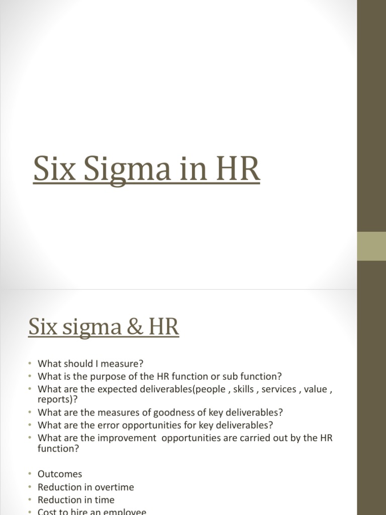 Six Sigma in HR | PDF | Six Sigma | Human Resources
