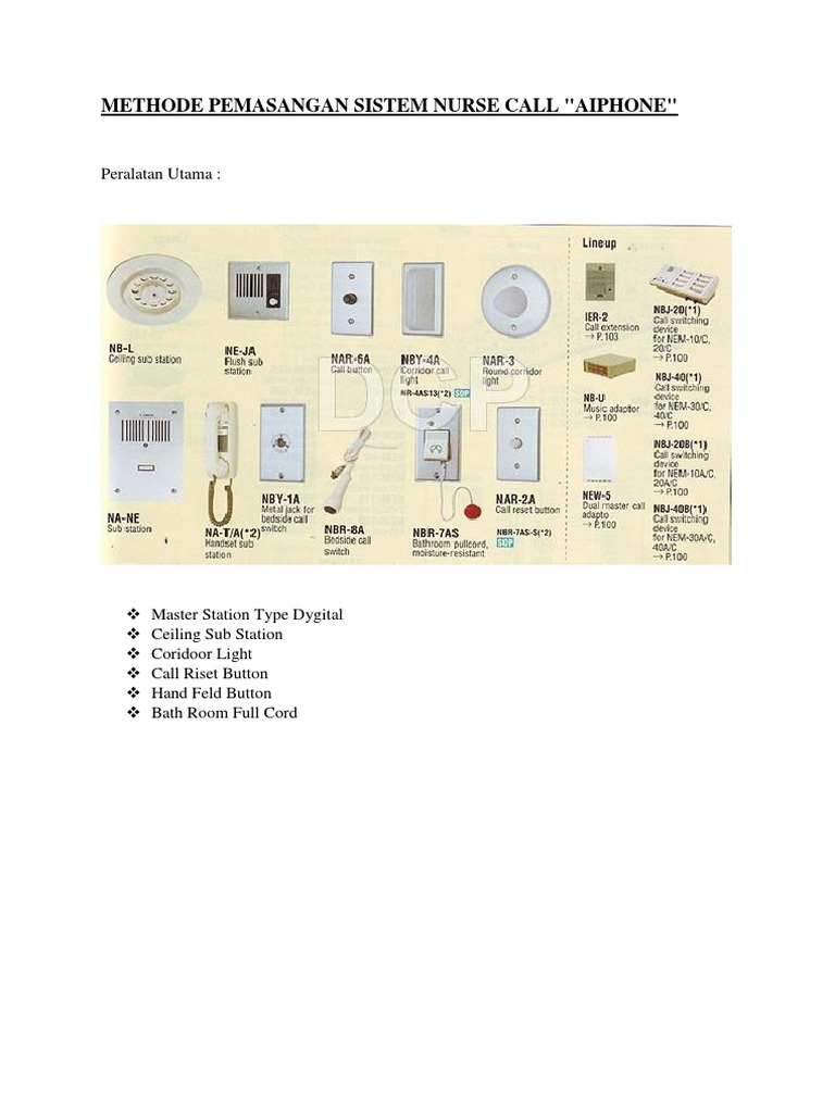 Methode Pemasangan Nurse Call - Aiphone | PDF