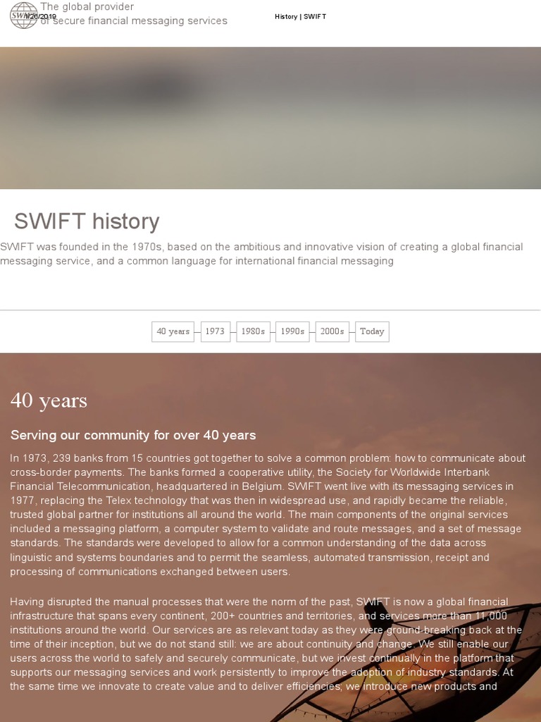 History - SWIFT | PDF | Computer Security | Security
