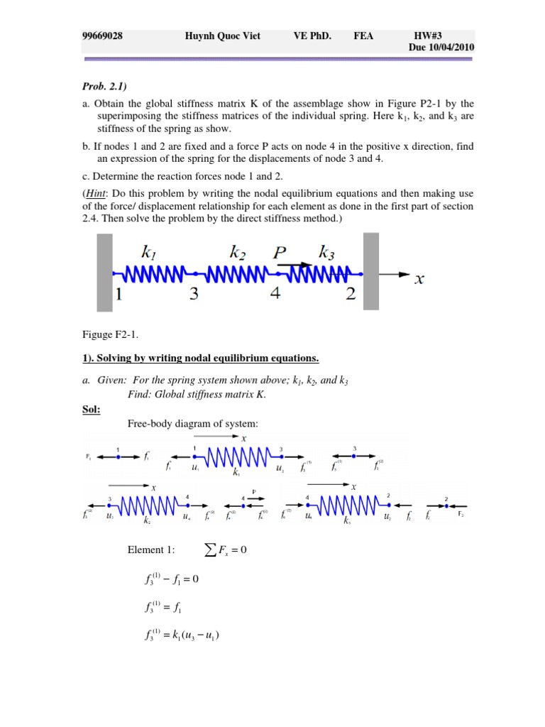 Fea HW3 Hviet 3 | PDF | Finite Element Method | Applied Mathematics
