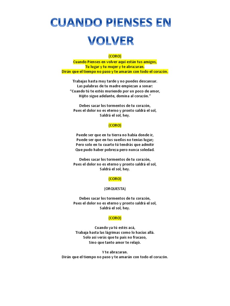Cuando Pienses en Volver | PDF