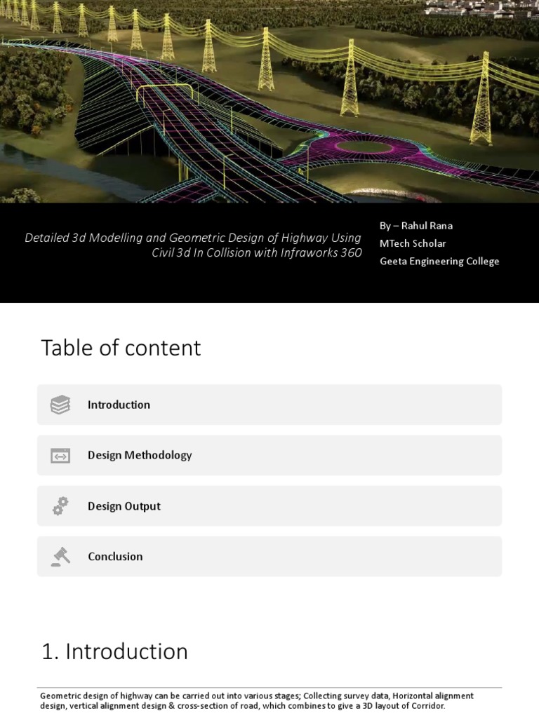 Detailed 3d Modelling and Geometric Design of Highway Using Civil 3d in ...