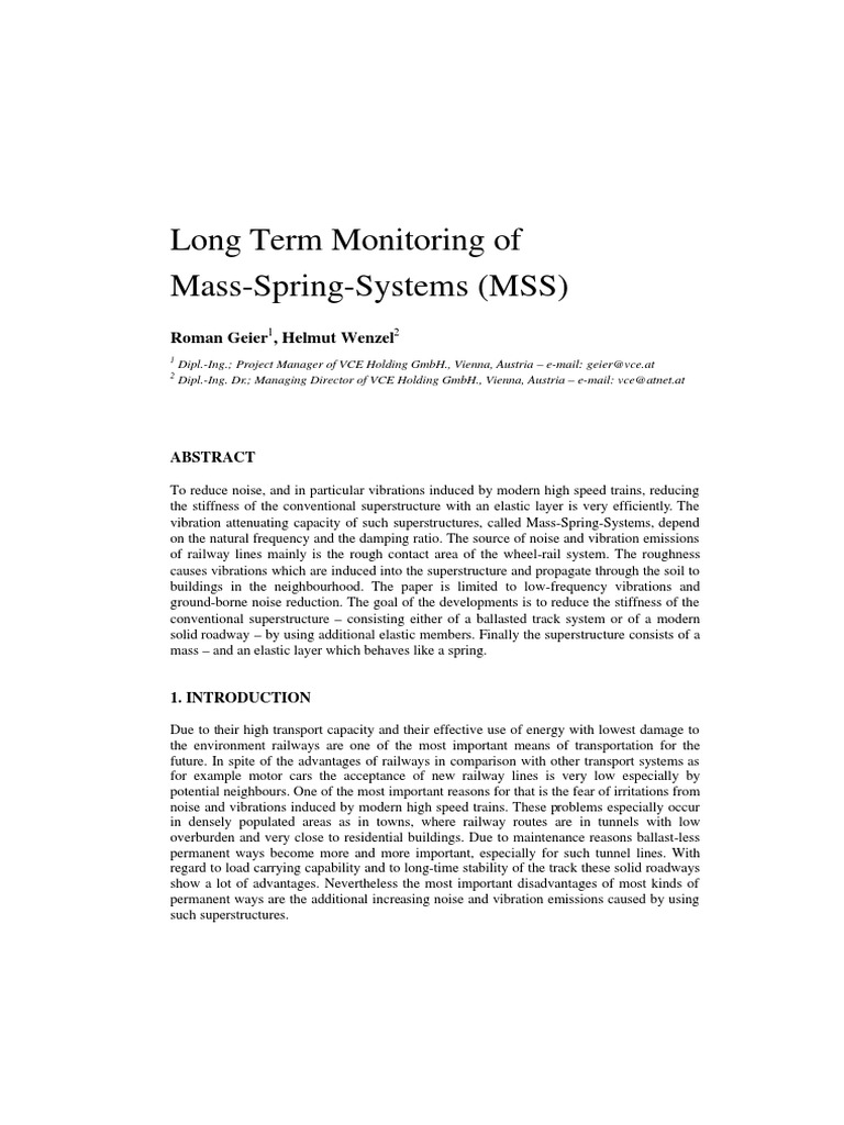 2002 Mass Spring Systems | PDF | Track (Rail Transport) | Deformation ...