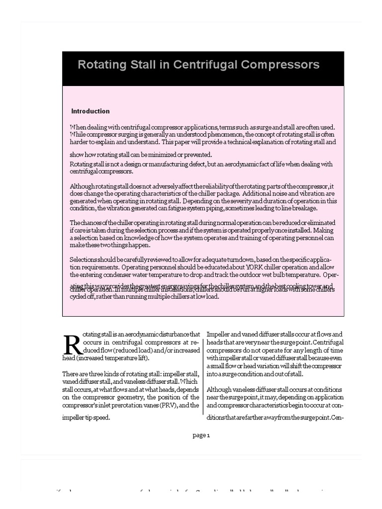 Understanding Rotating Stall in Centrifugal Compressors: Types, Causes ...