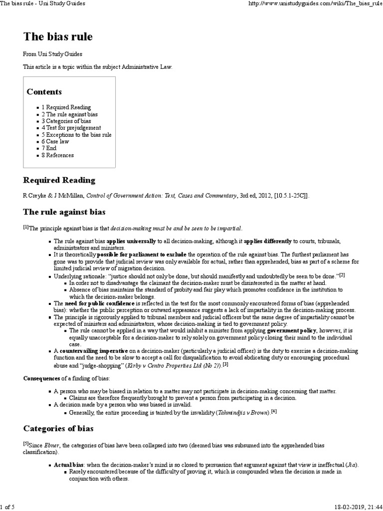 The Bias Rule | Download Free PDF | Judgment (Law) | Bias