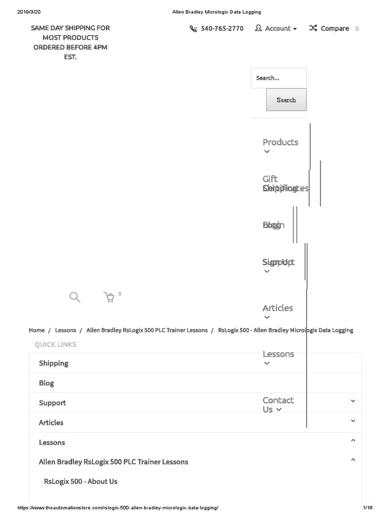 Allen Bradley Micrologix Data Logging | PDF | Programmable Logic ...