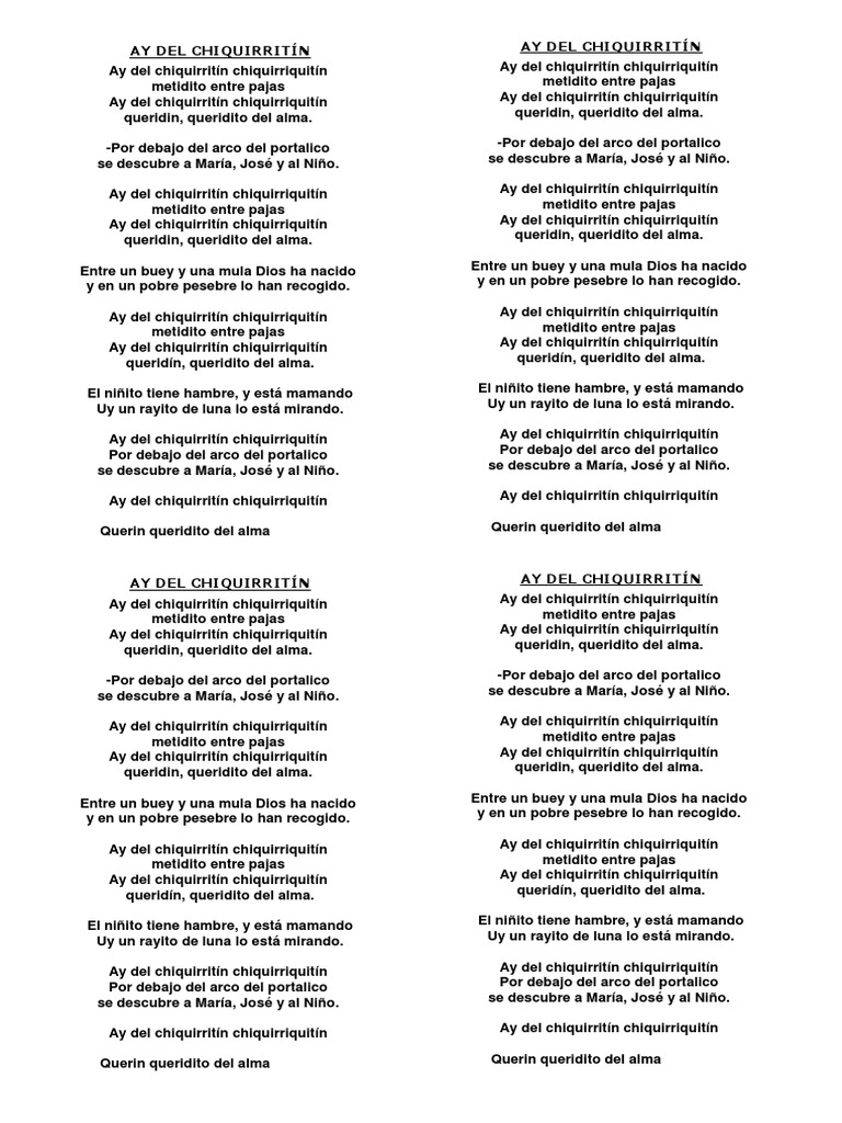 Villancico "Ay del Chiquirritín" | PDF