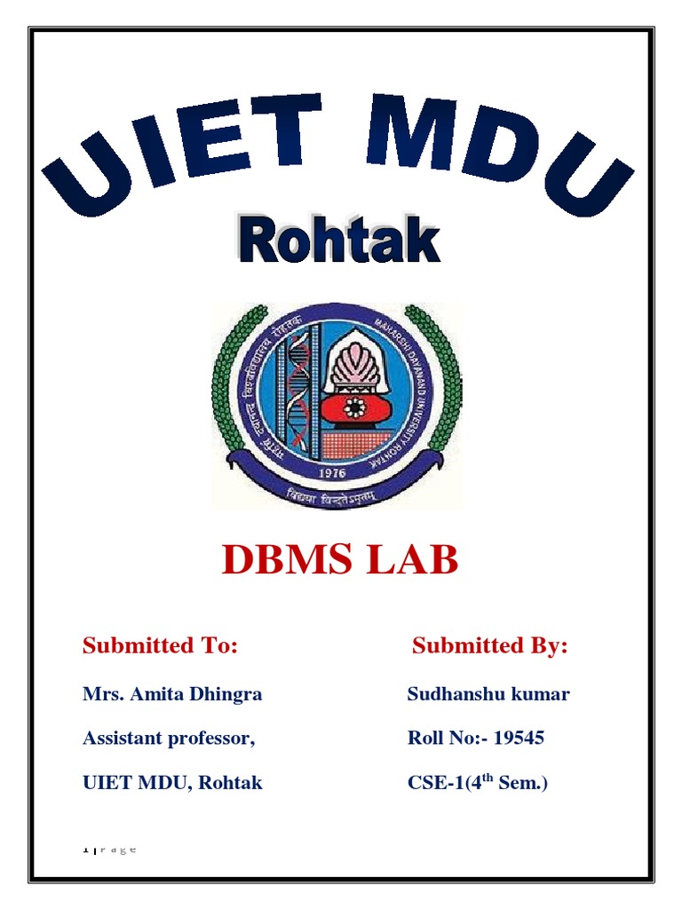 Dblab | PDF | Sql | Databases