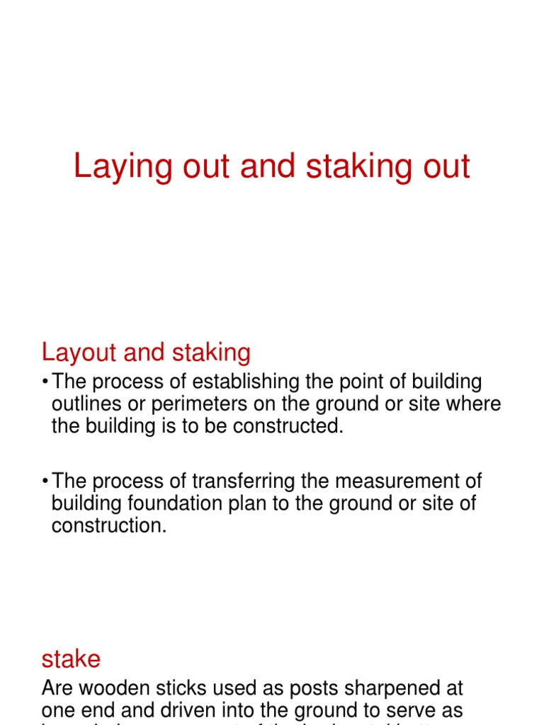 Laying Out and Staking | PDF