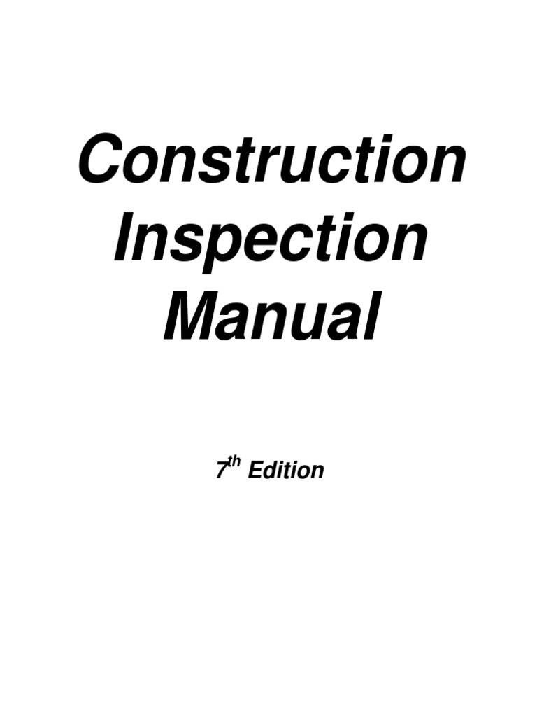 Construction Inspection Manual PDF | Download Free PDF | Employment ...