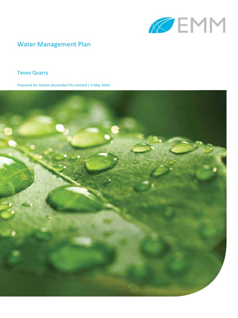 Water Management Plan: Teven Quarry | PDF | Drinking Water | Surface Runoff