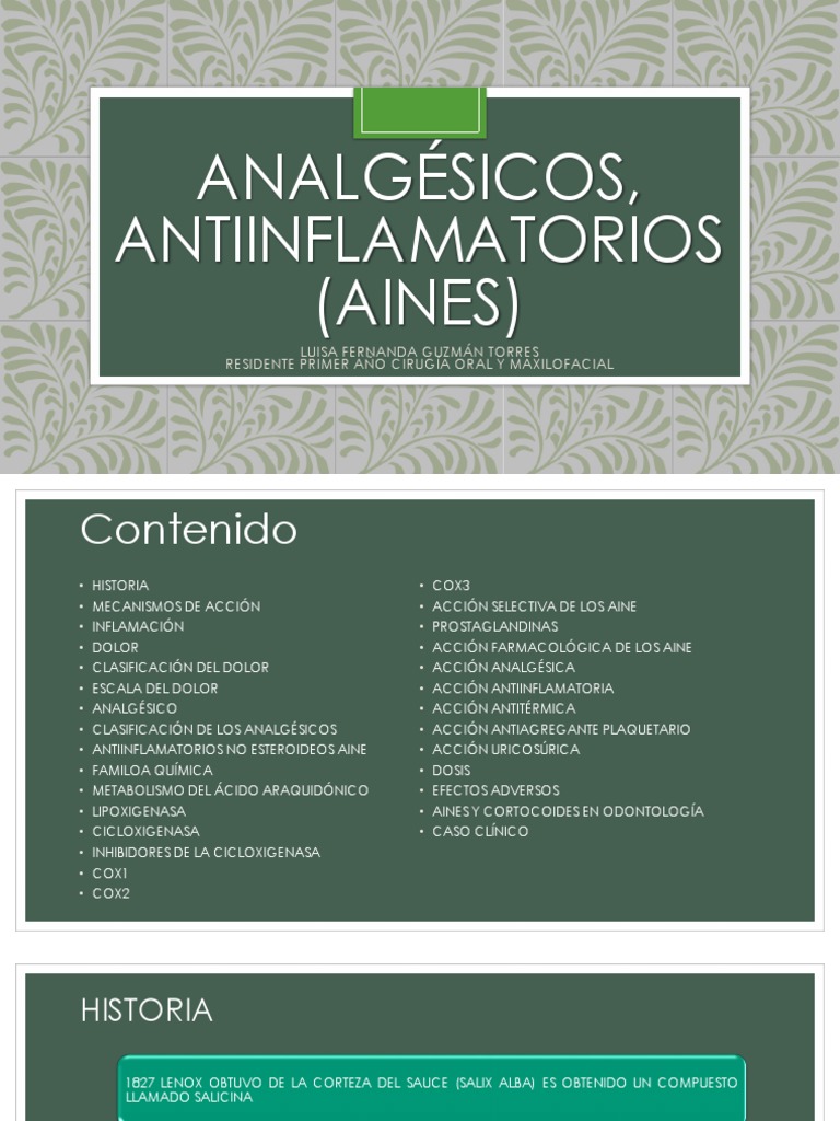 Analgésicos, Antiinflamatorios (AINES) | PDF | Prostaglandina | Droga ...