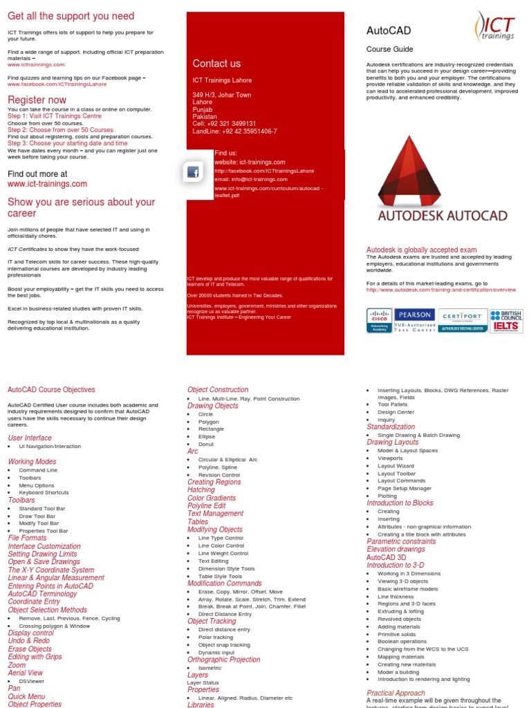 Autocad Leaflet | PDF | Educational Technology | User Interface
