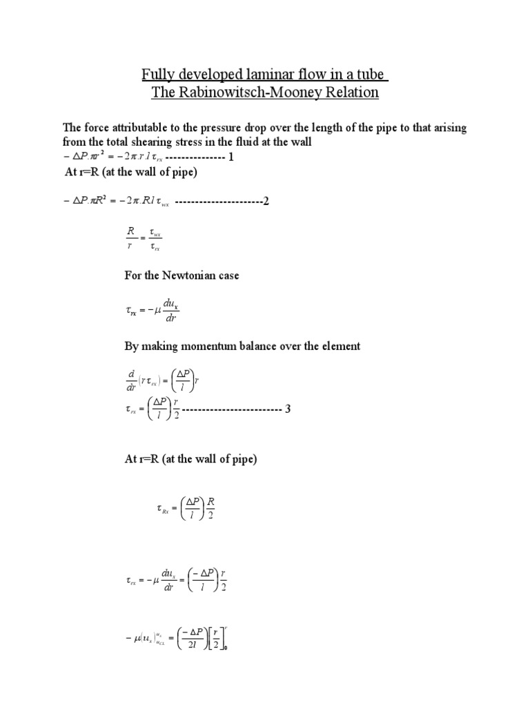 Fluid Dynamics: Laminar Flow Analysis | PDF | Shear Stress | Fluid Dynamics