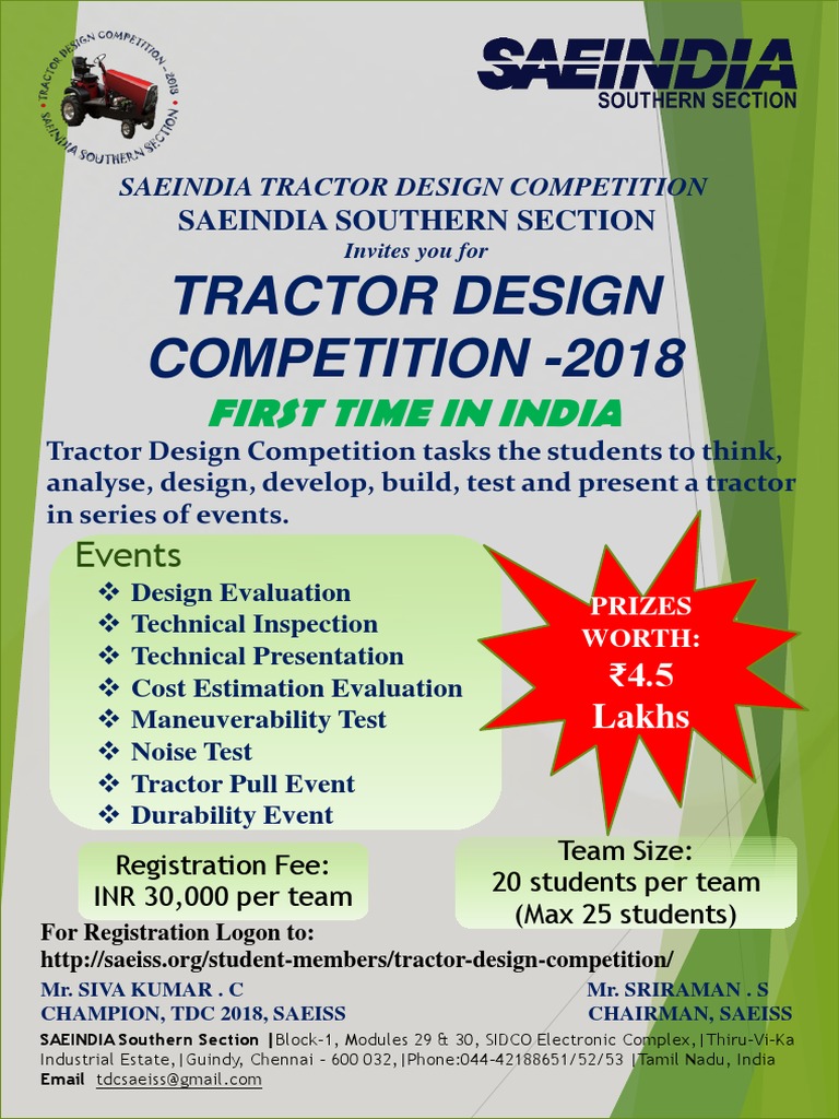 Tractor Design Competition 2018 | PDF