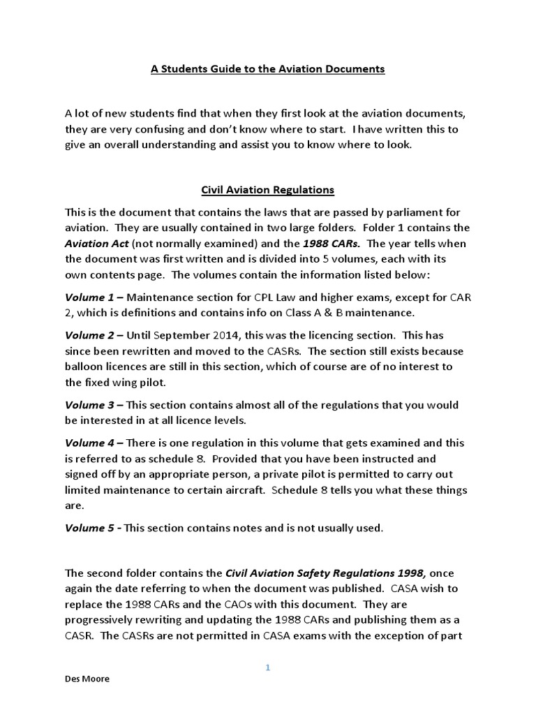 A Students Guide To The Aviation Documents ATPL Guide | Download Free ...