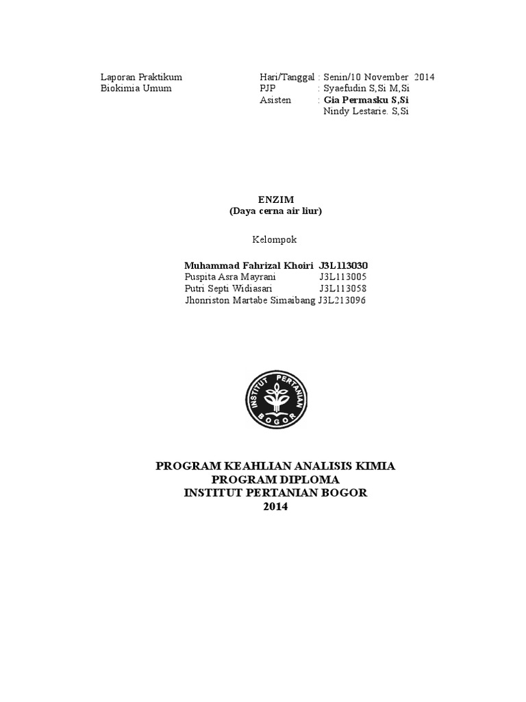 Laporan Enzim | PDF