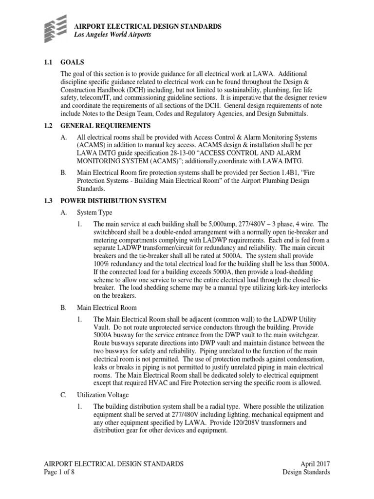 Airport Electrical Design Standards April 2017 | PDF | Lighting ...