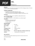 Format of Resume - LLB | PDF