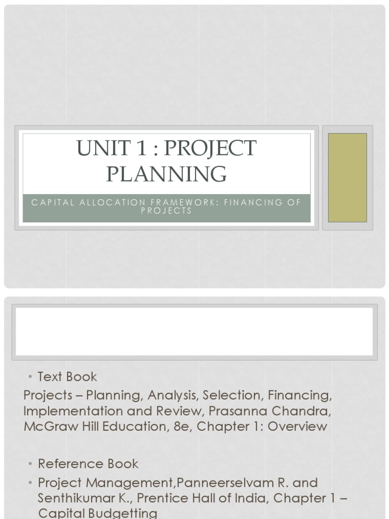 Unit 1 Capital Allocation Framework Financing of Projects | PDF ...