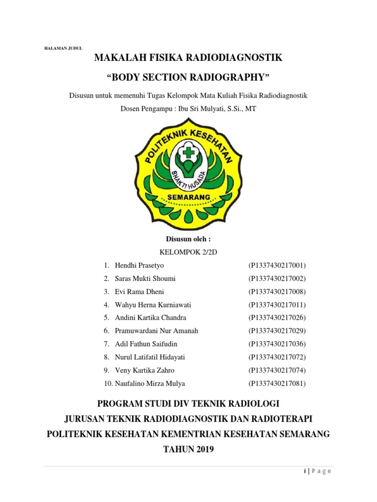 Makalah Body Section Radiography | PDF
