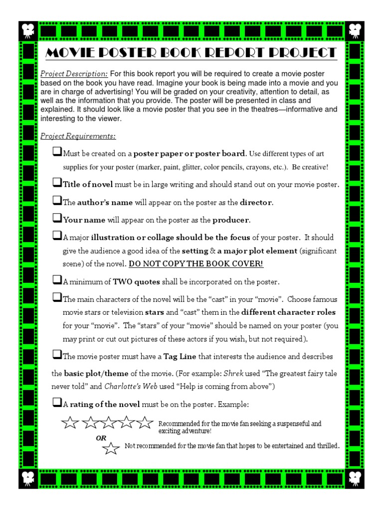 Movie Poster Book Report | PDF | Poster | Books