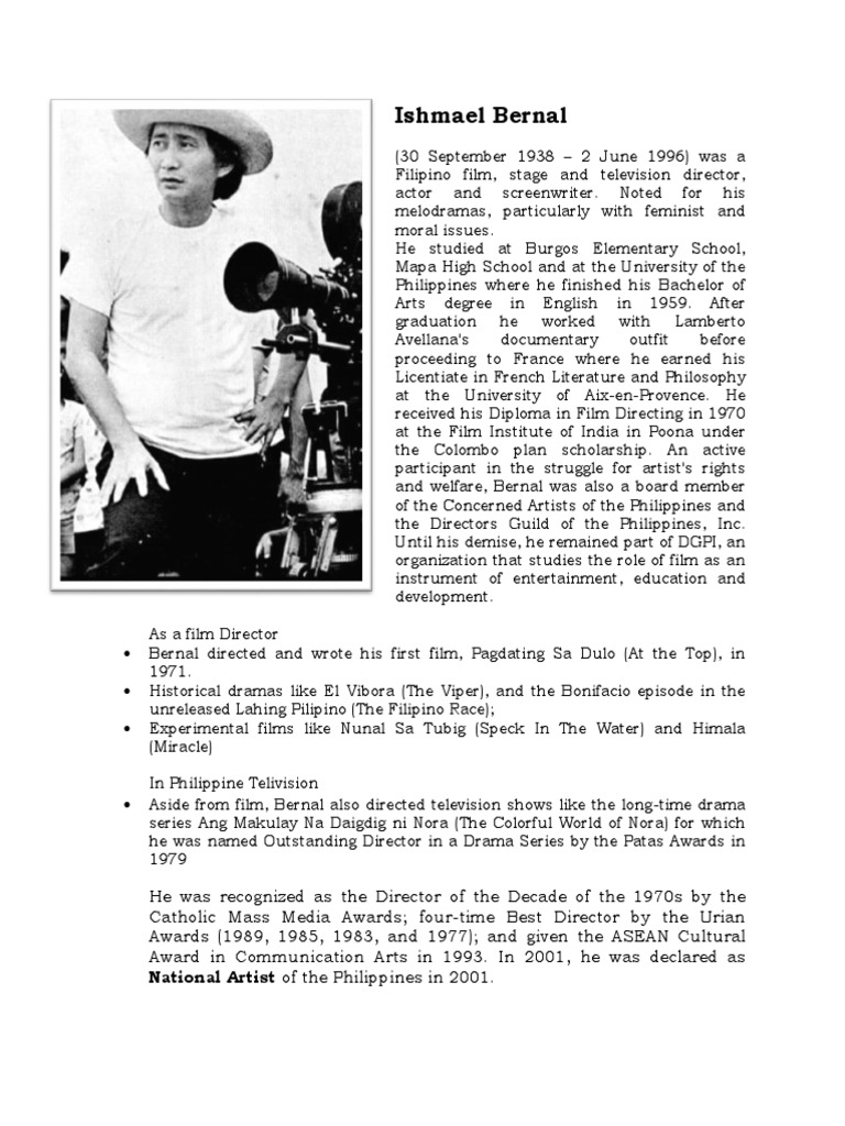 Ishmael Bernal | PDF | Philippines