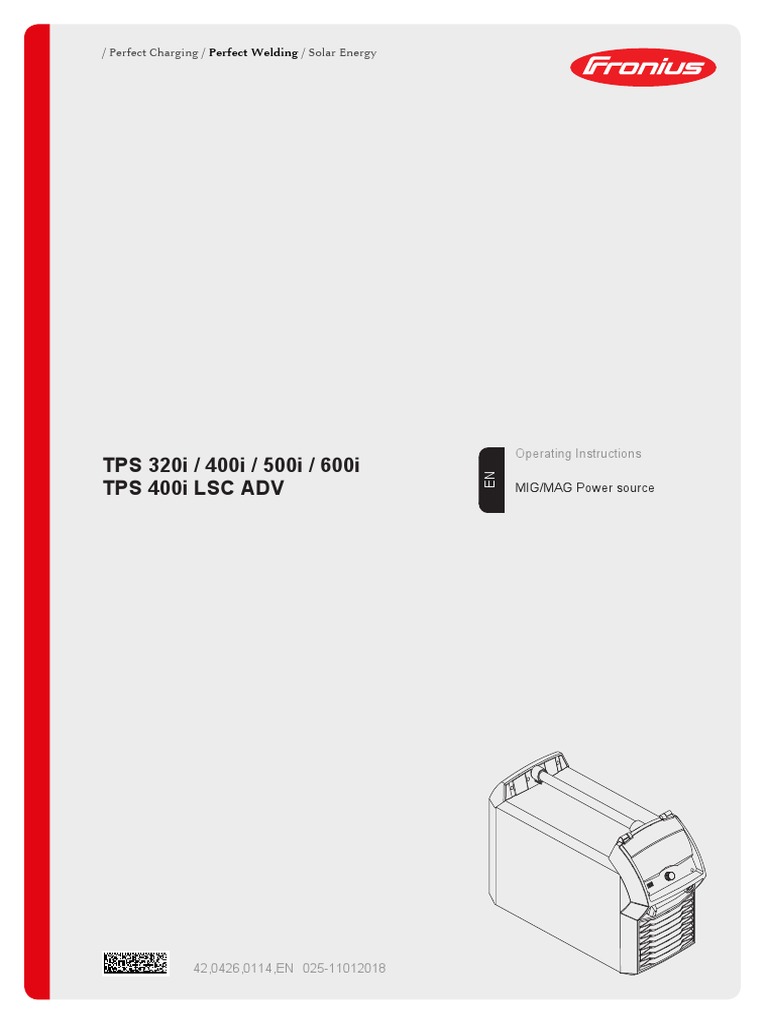 Manual Fronius 400i PDF | PDF | Welding | Construction