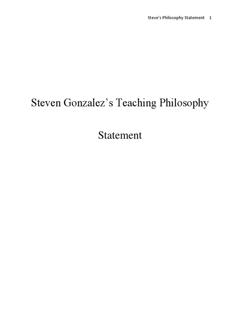 Teaching Philosphy Statment | PDF | Communication | Behavior Modification