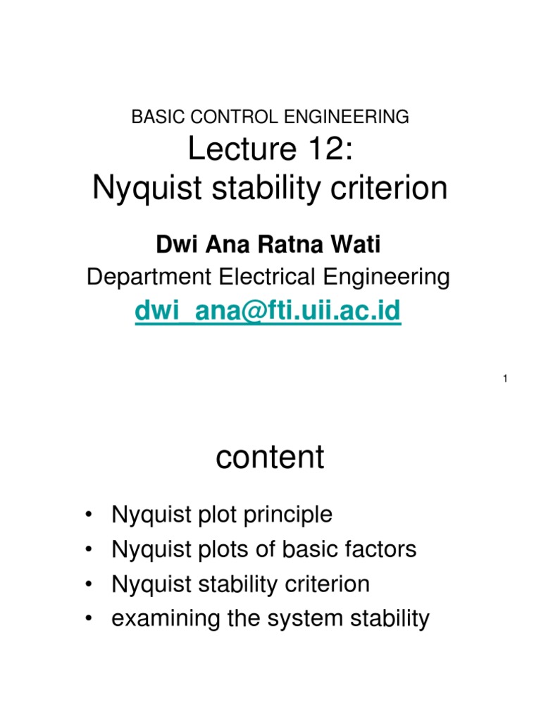 DSK Nyquist | PDF | Control Theory | Mathematical Physics
