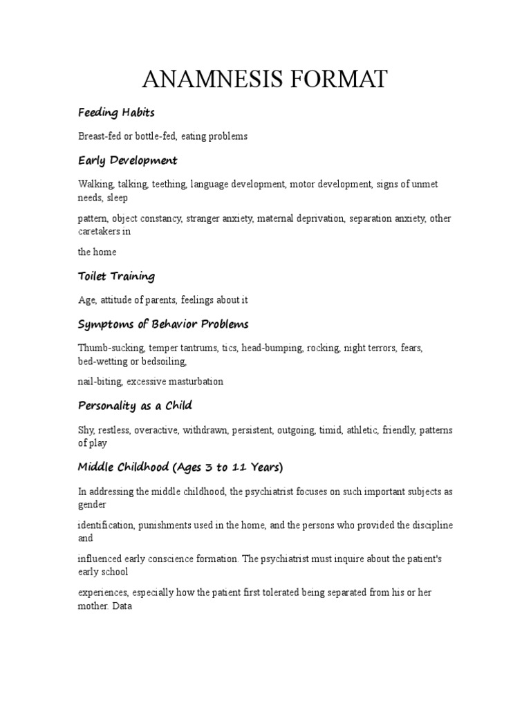 Anamnesis Format | PDF | Sexual Arousal | Sexual Intercourse