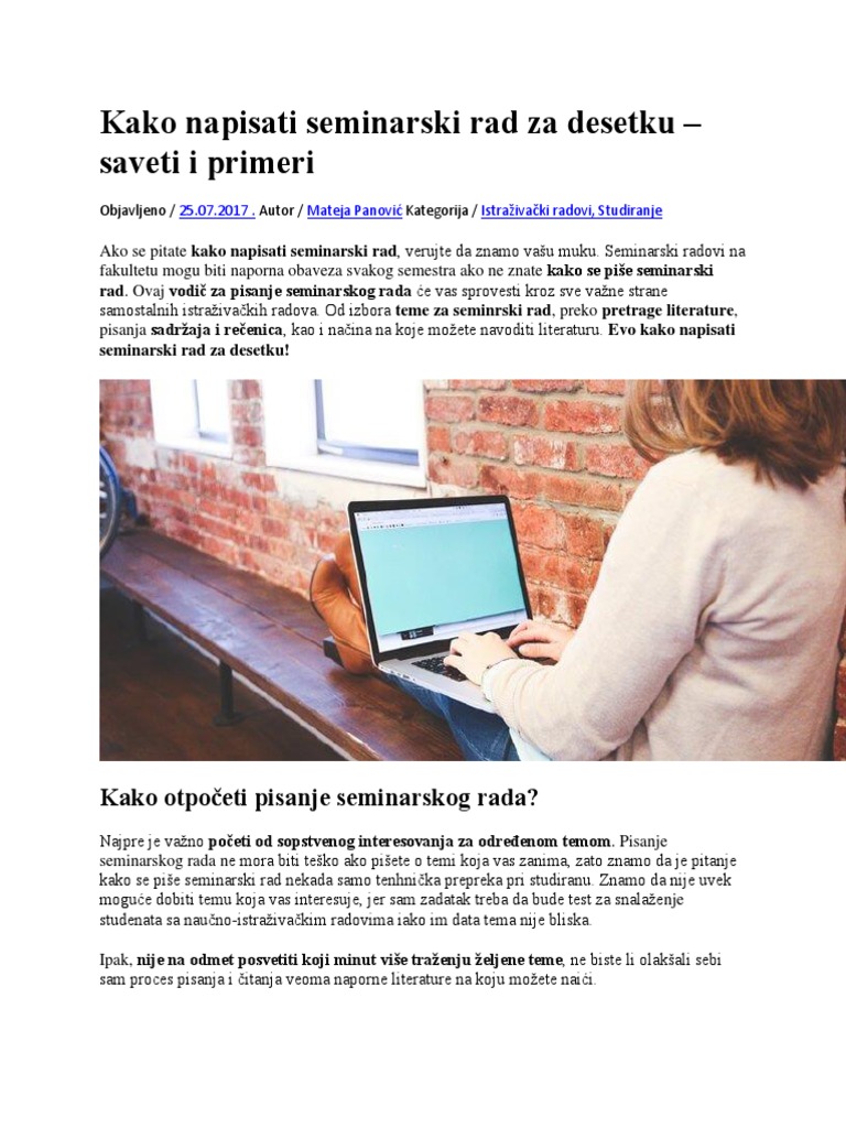 Kako Napisati Seminarski Rad | PDF